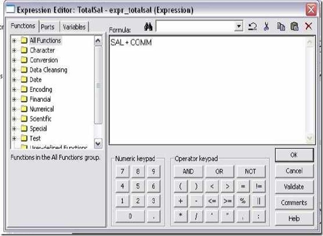 Complete reference to Informatica: EXPRESSION TRANSFORMATION